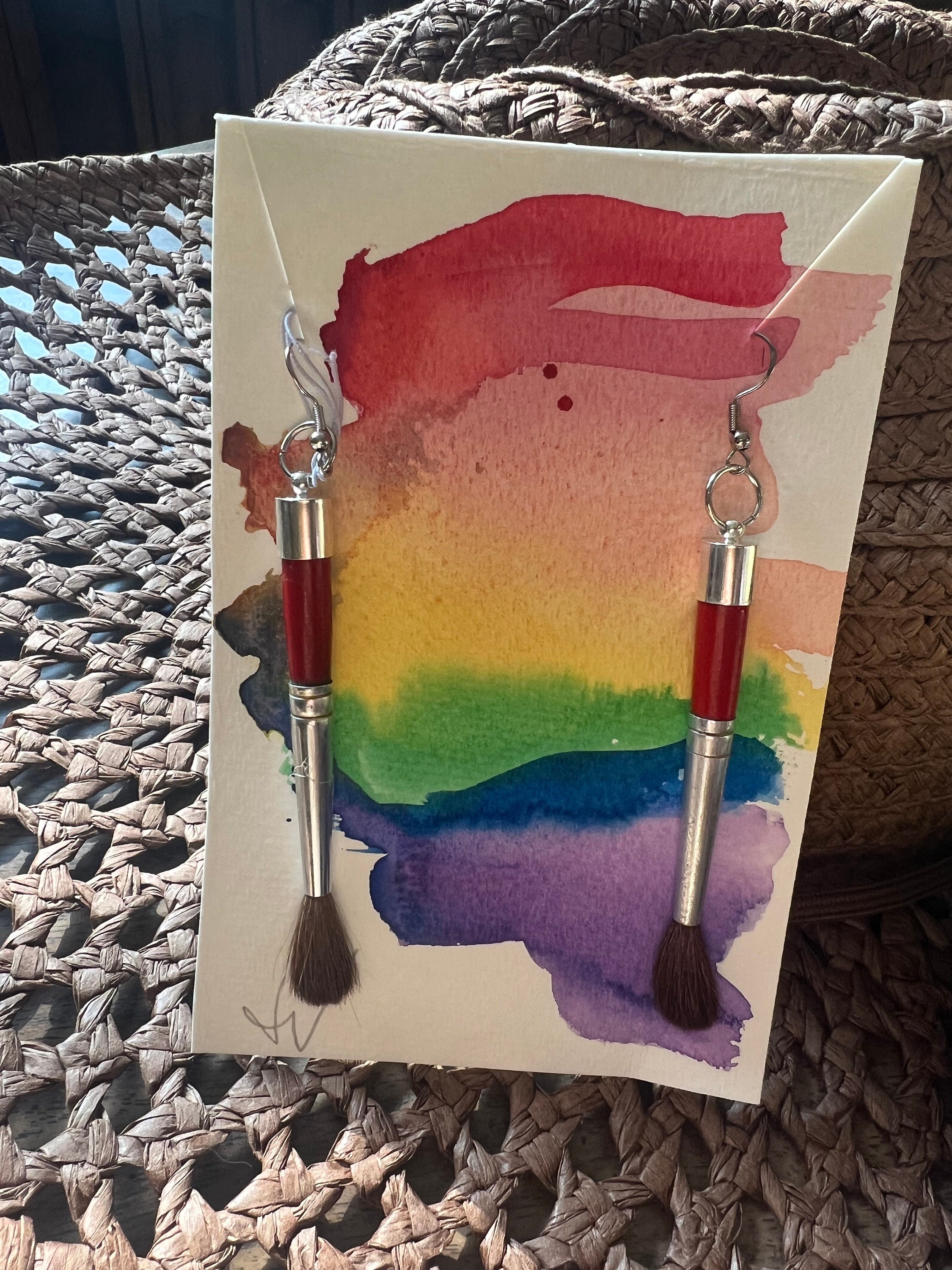 Handmade and Upcycled Paintbrush Earrings! Unique Earrings for Artists ...