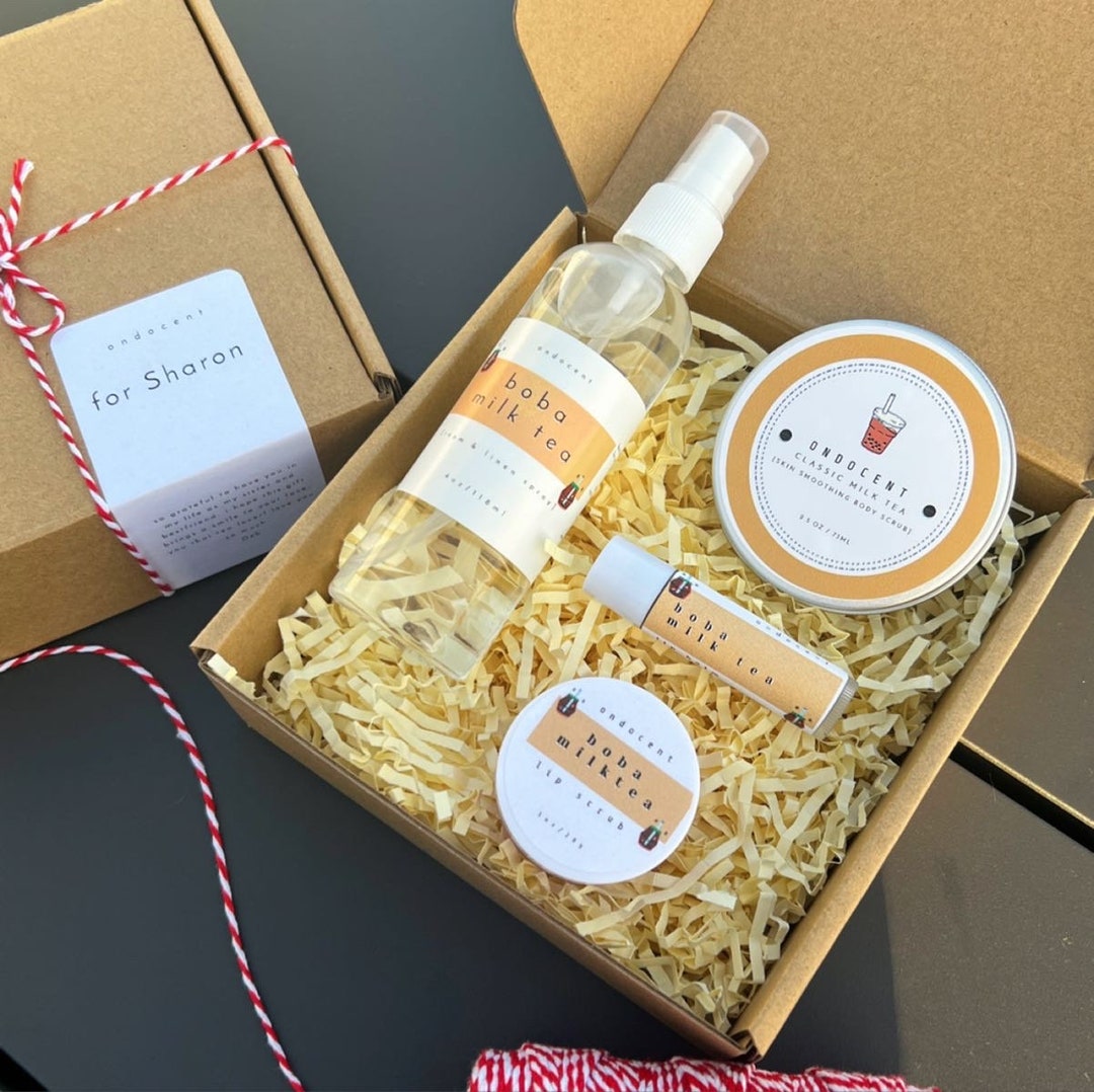Boba Milk Tea Self Care Spa Gift Set - Gift for Boba Lovers, Milk Tea ...