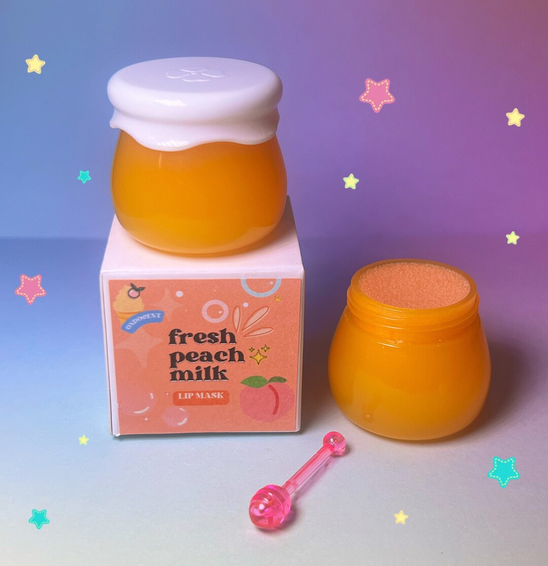 Peach Milk Lip Mask - Fresh Peach Lip Gloss, Peach Overnight Lip Mask ...