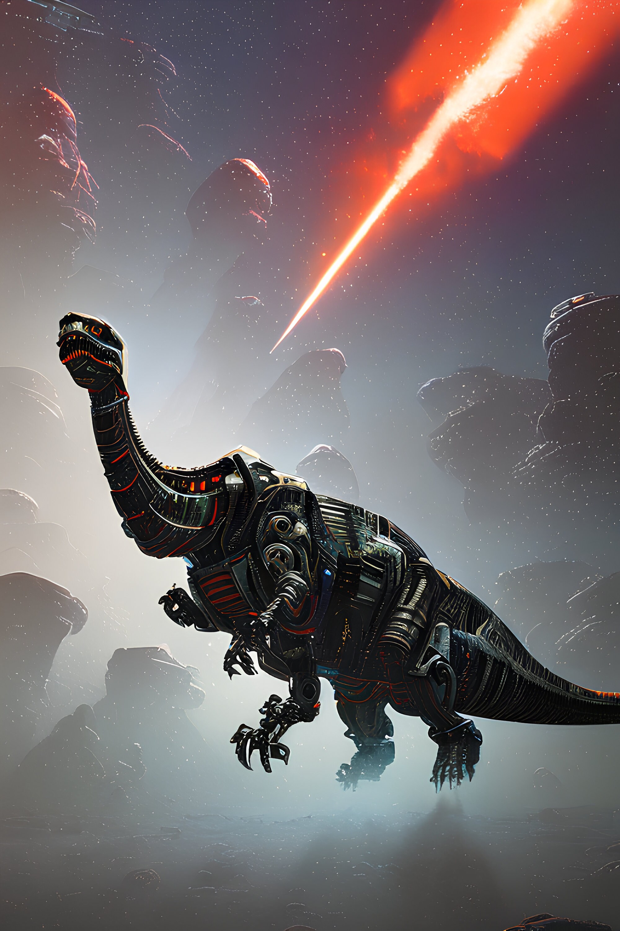 Flying Mecha Dinosaur Sci-fi Futuristic Poster,futuristic Art,sci-fi ...