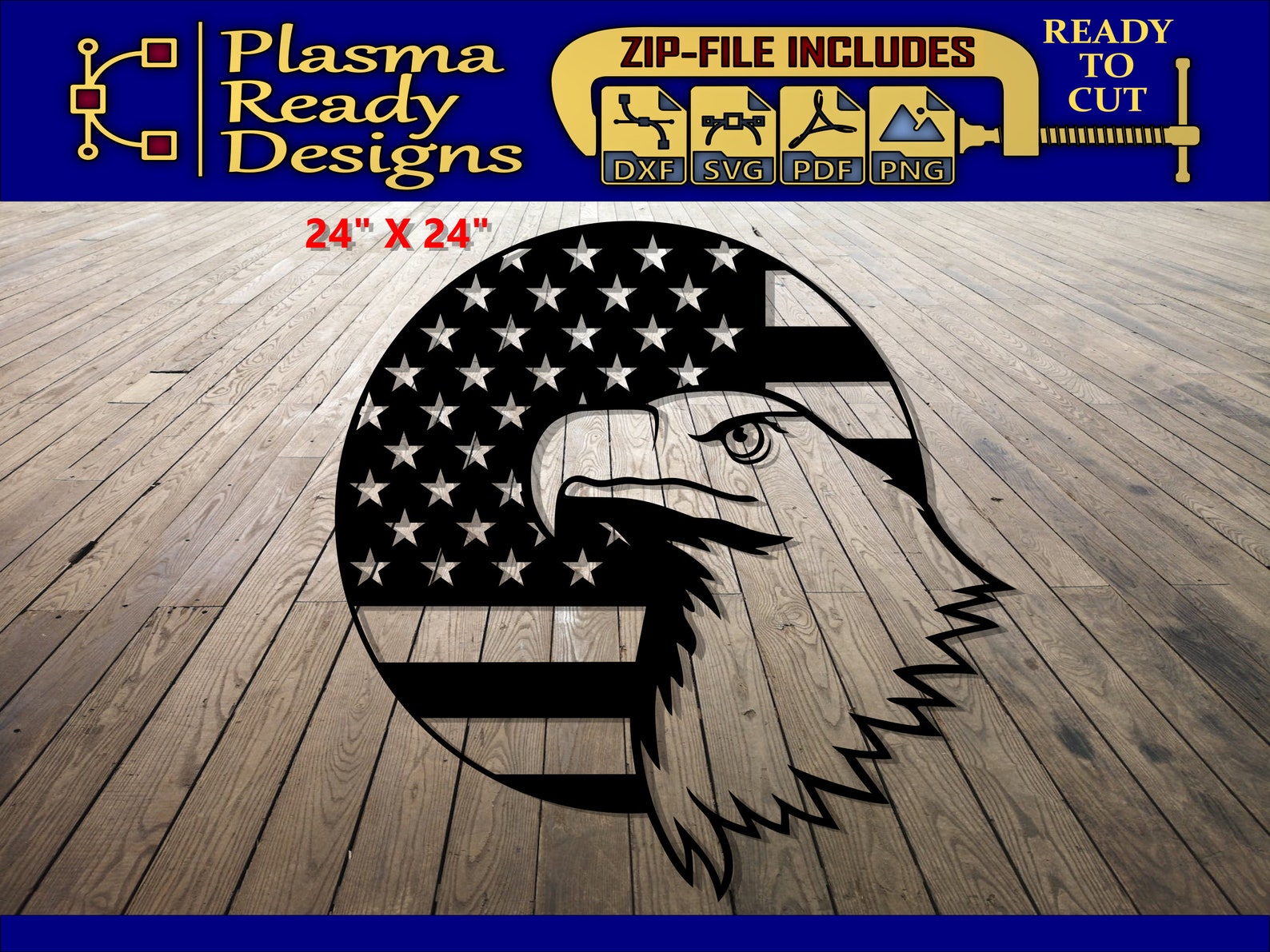 Eagle Flag Round - SVG/DXF - Digital Download - Laser CNC Plasma ...
