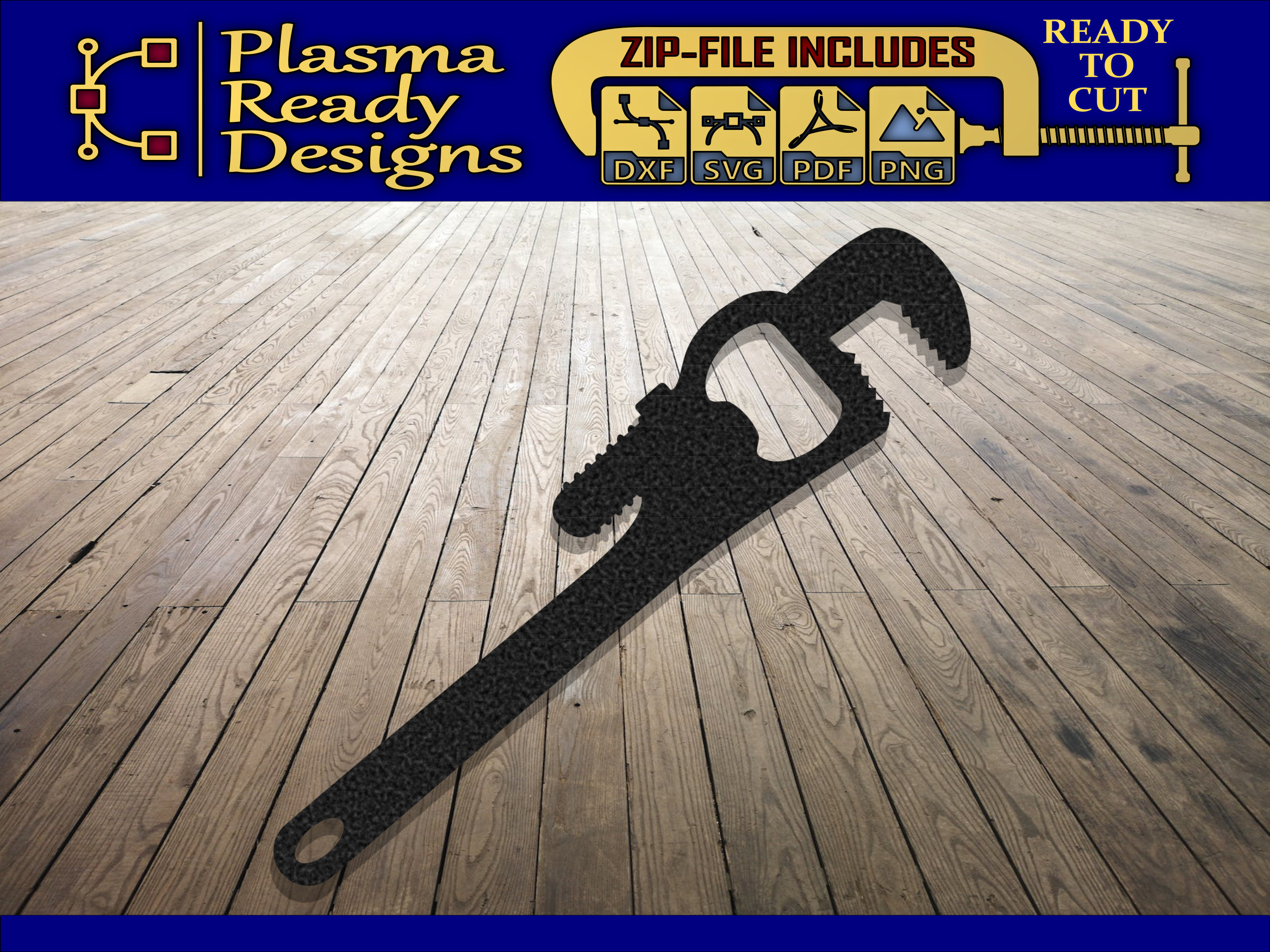 Pipe Wrench Opener SVG/DXF Digital Download Laser CNC Plasma Waterjet ...