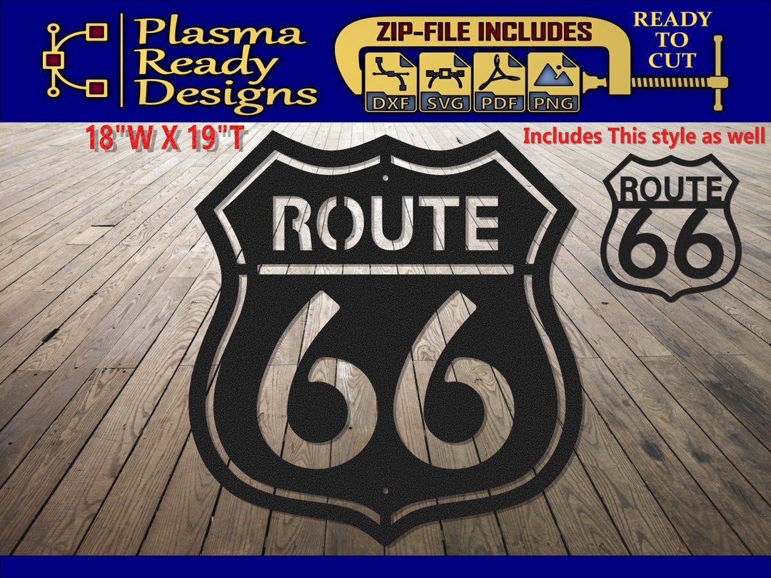Route 66 - SVG/DXF - Digital Download - Laser CNC Plasma Waterjet ...