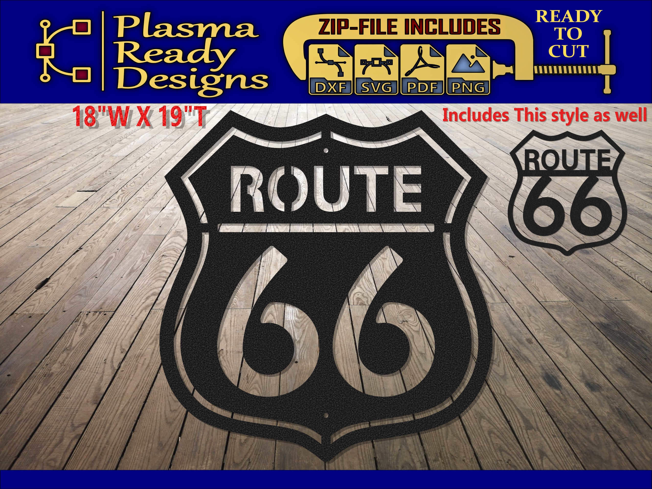 Route 66 - SVG/DXF - Digital Download - Laser CNC Plasma Waterjet ...