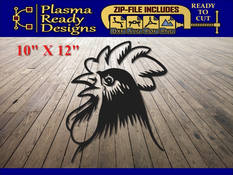 Rooster Head - SVG/DXF - Digital Download - Laser CNC Plasma Waterjet ...