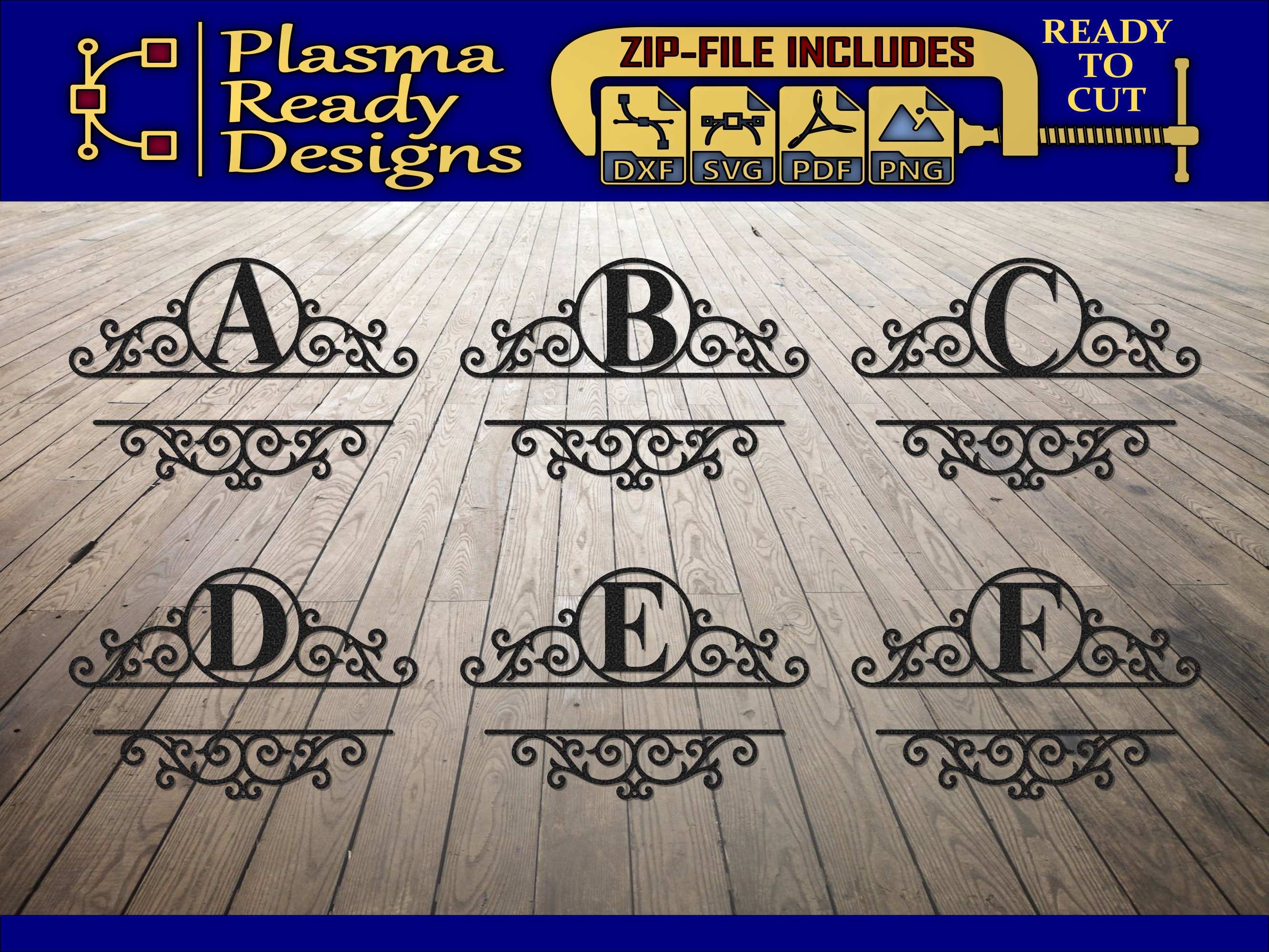 Monogram Set - SVG/DXF - Digital Download - Laser CNC Plasma Waterjet ...