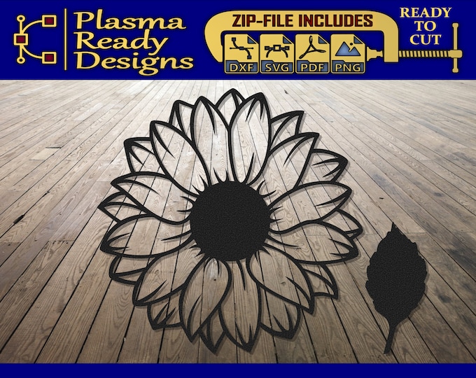 Sunflowers Panel - DXF SVG Files for Plasma Cnc Laser Waterjet Ready to ...
