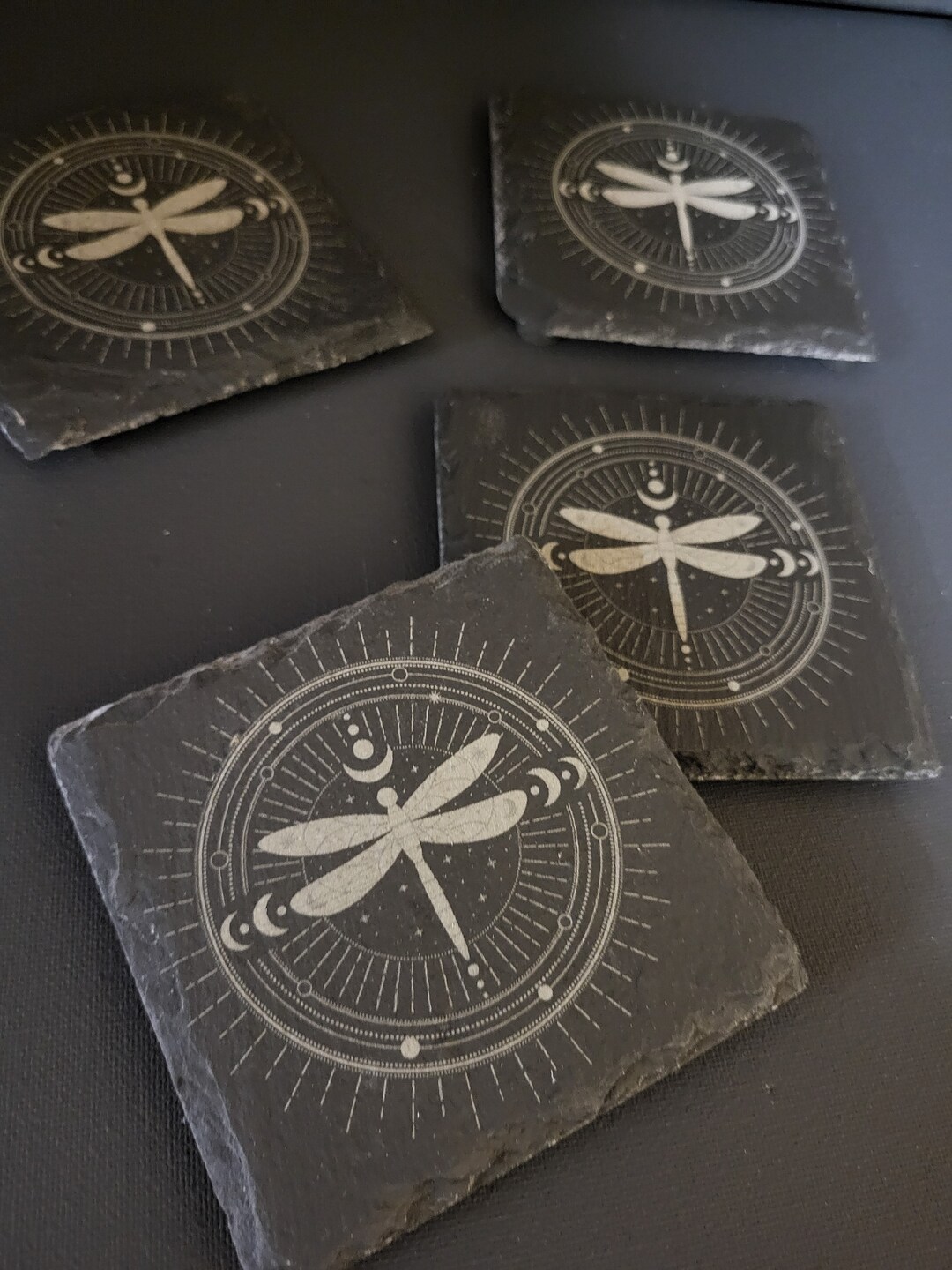 Slate Boho Dragonfly Coasters Set of 4 - Etsy