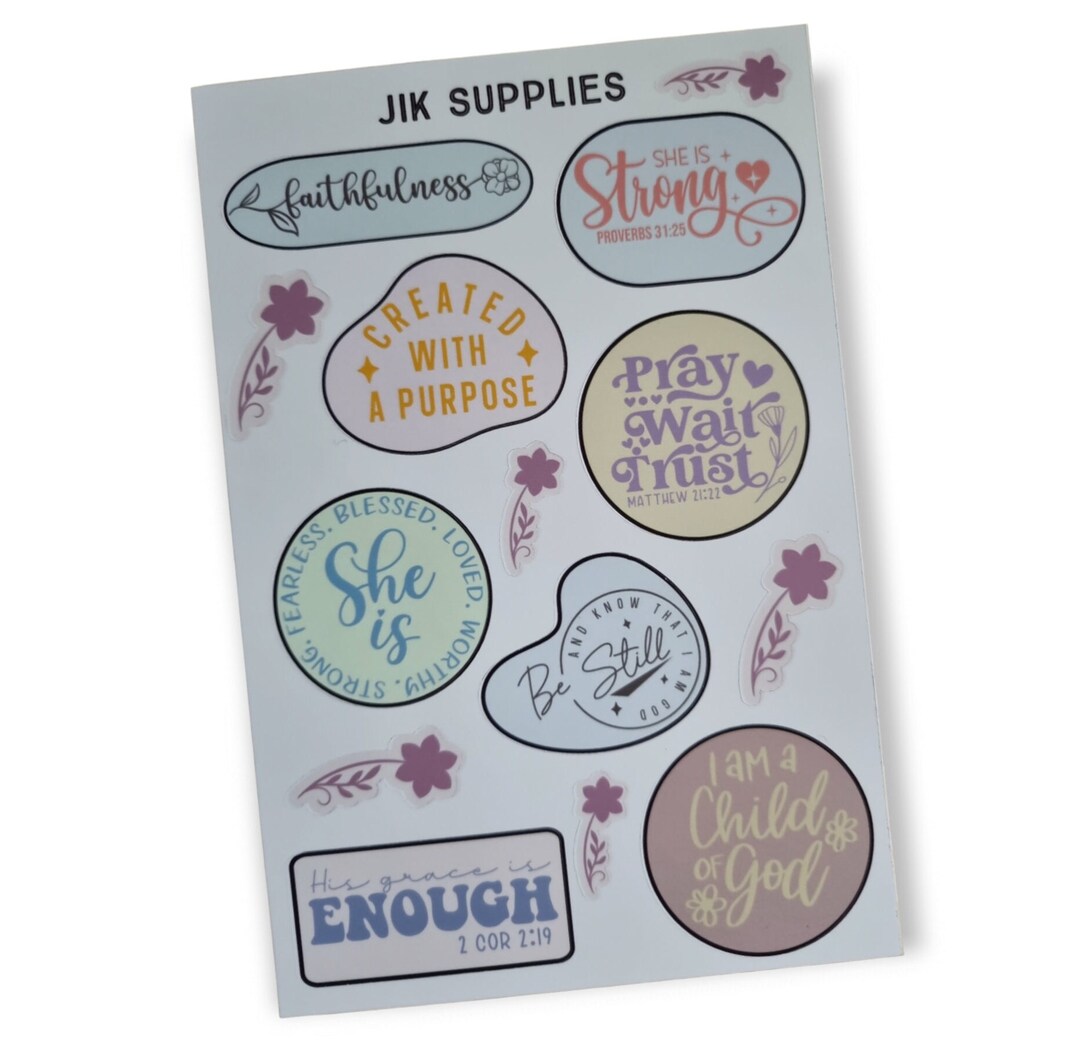 Mini Christian Stickers Pack of 2 Christian Scriptures - Etsy