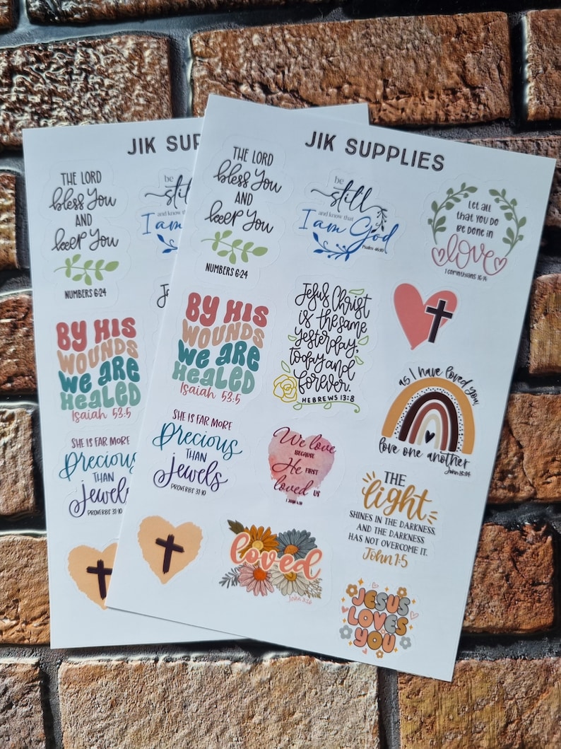 Mini Christian Stickers, Pack of 2, Labels, Journalling, Bible ...