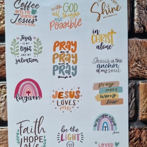Mini Christian Stickers, Pack of 2, Labels, Journalling, Bible ...