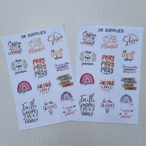 Mini Christian Stickers, Pack of 2, Labels, Journalling, Bible ...