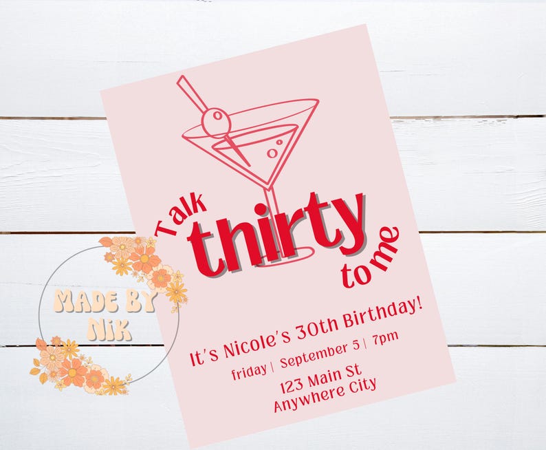 Talk Thirty to Me Birthday Invitation | Editable 30th Invite (digital ...