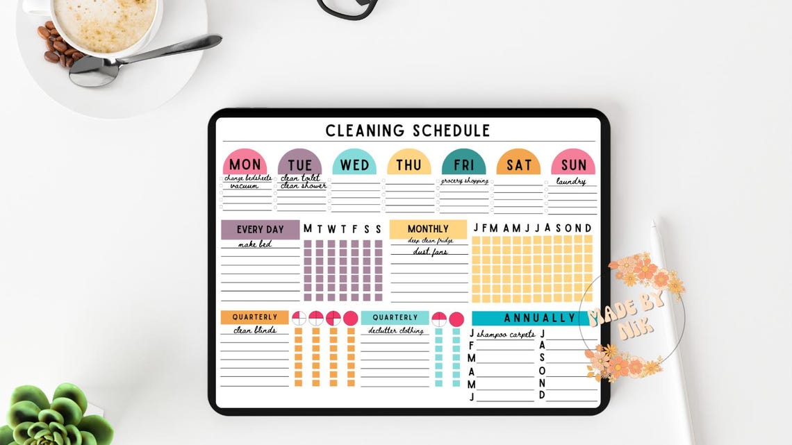 Editable Cleaning Planner, Cleaning Schedule, Cleaning Checklist ...