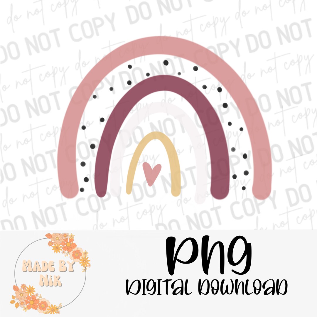 Boho Rainbow Digital Design | PNG Sublimation Design | Digital Download ...