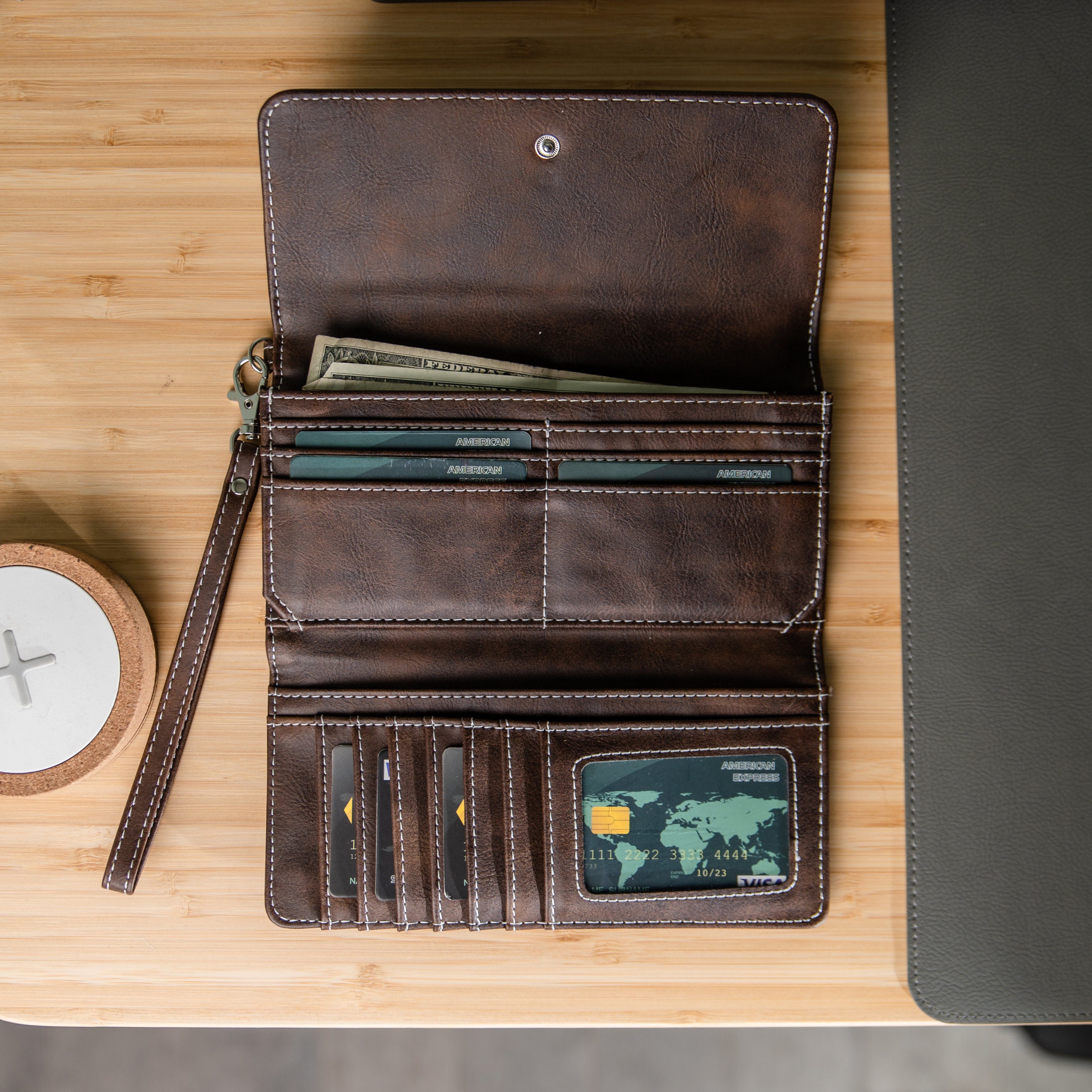 Chic Vegan Womens Wallet, Cash Envelope Wallet Women, Vegan Leather ...