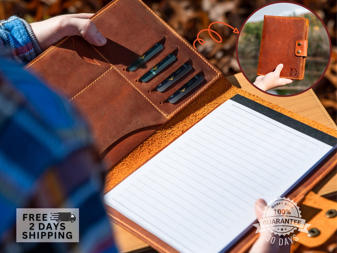 Leather A5 Custom Portfolio Leather Portfolio for Men - Etsy