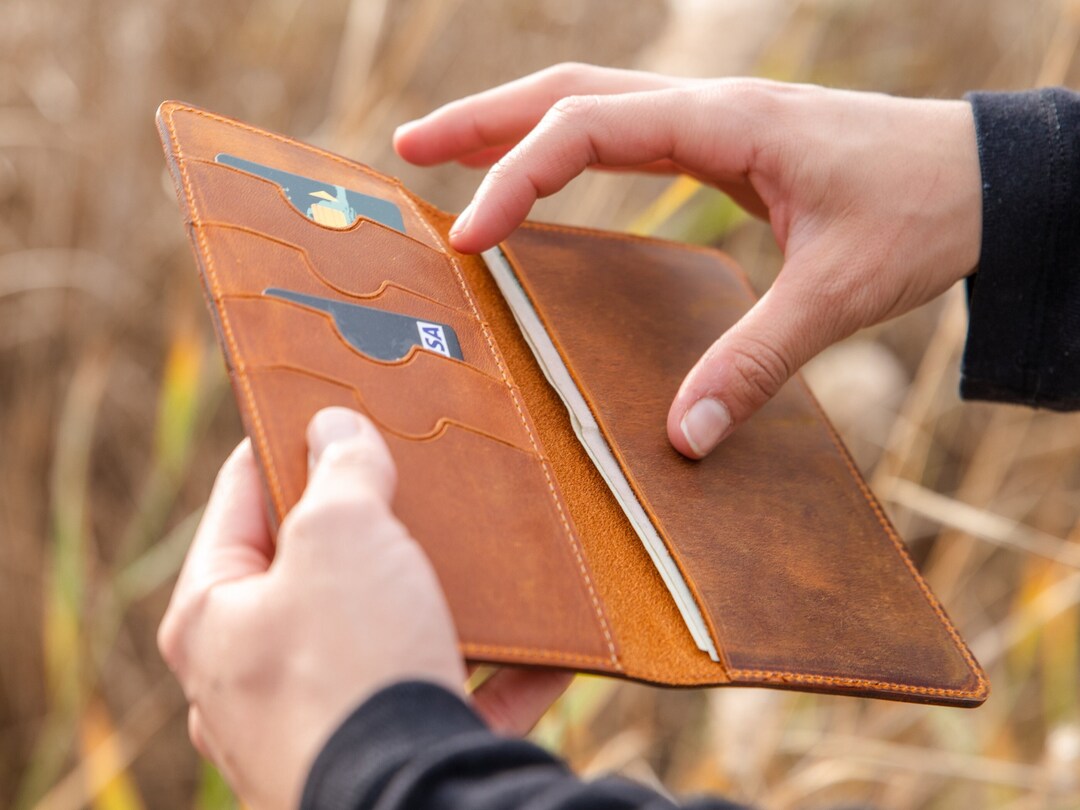 Classy Leather Checkbook Wallet, Checkbook Wallet, Cash Envelope ...