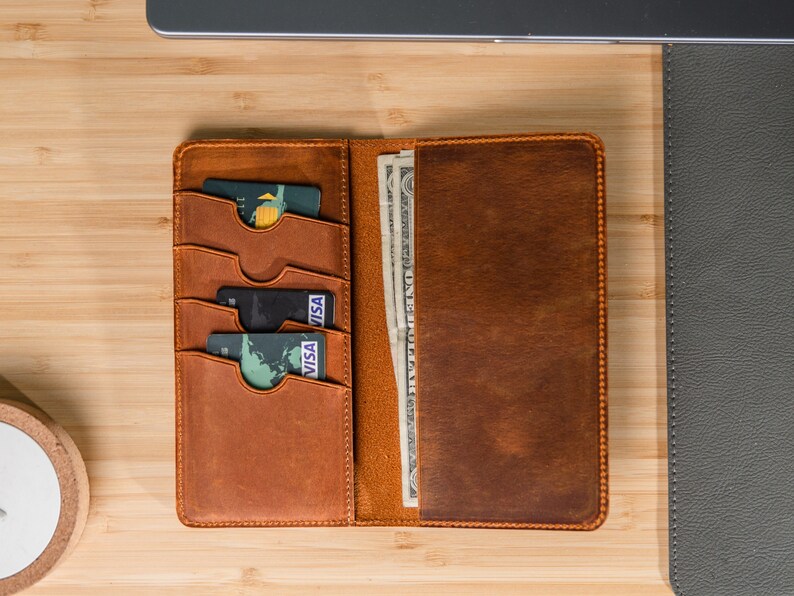 Classy Leather Checkbook Wallet Checkbook Wallet Cash - Etsy