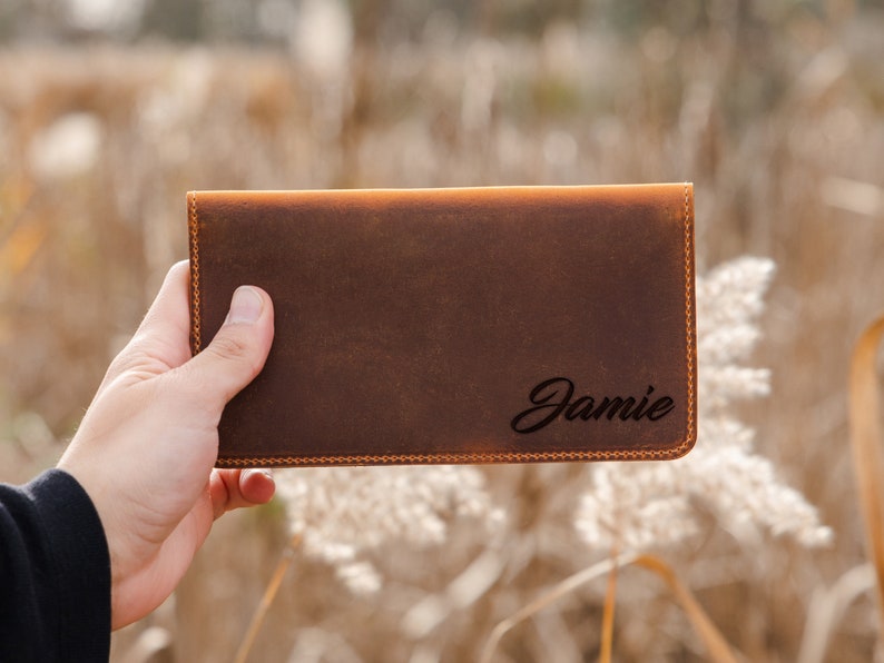 Classy Leather Checkbook Wallet Checkbook Wallet Cash - Etsy