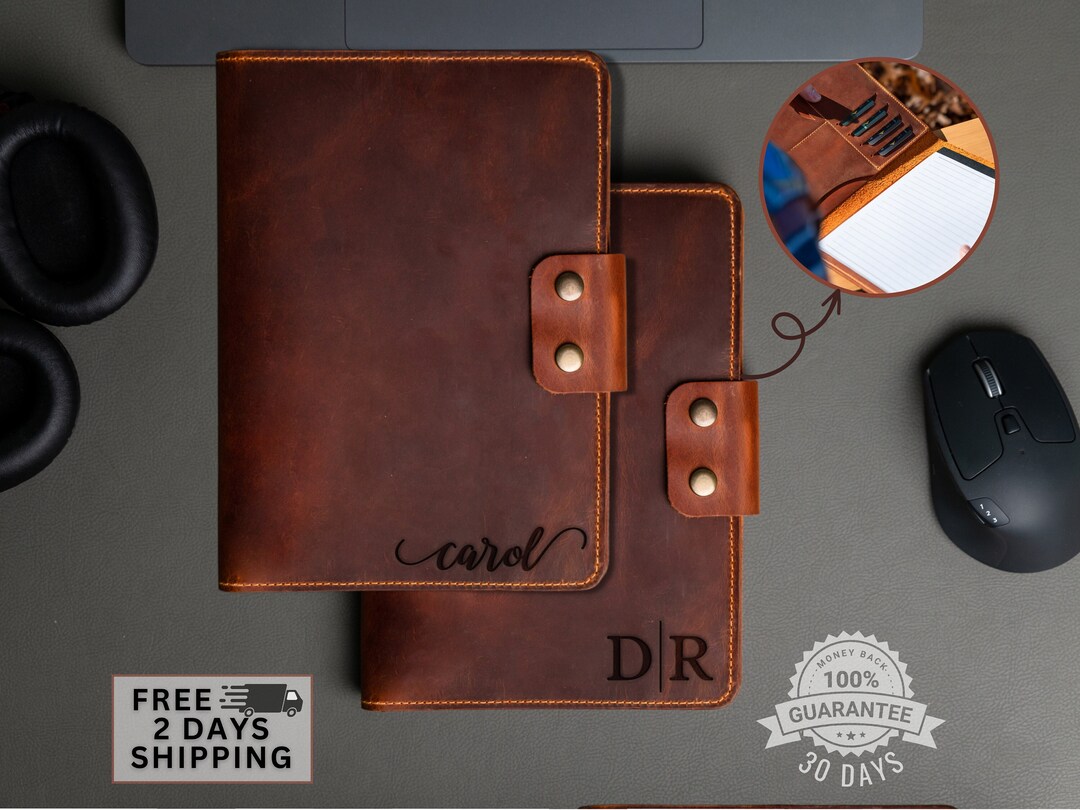 Leather A5 Custom Portfolio Leather Portfolio for Men - Etsy