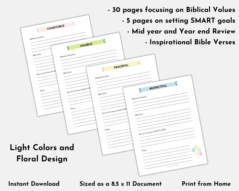 Christian Goal Workbook, Christian Resolution, Word of the Year, Christ ...