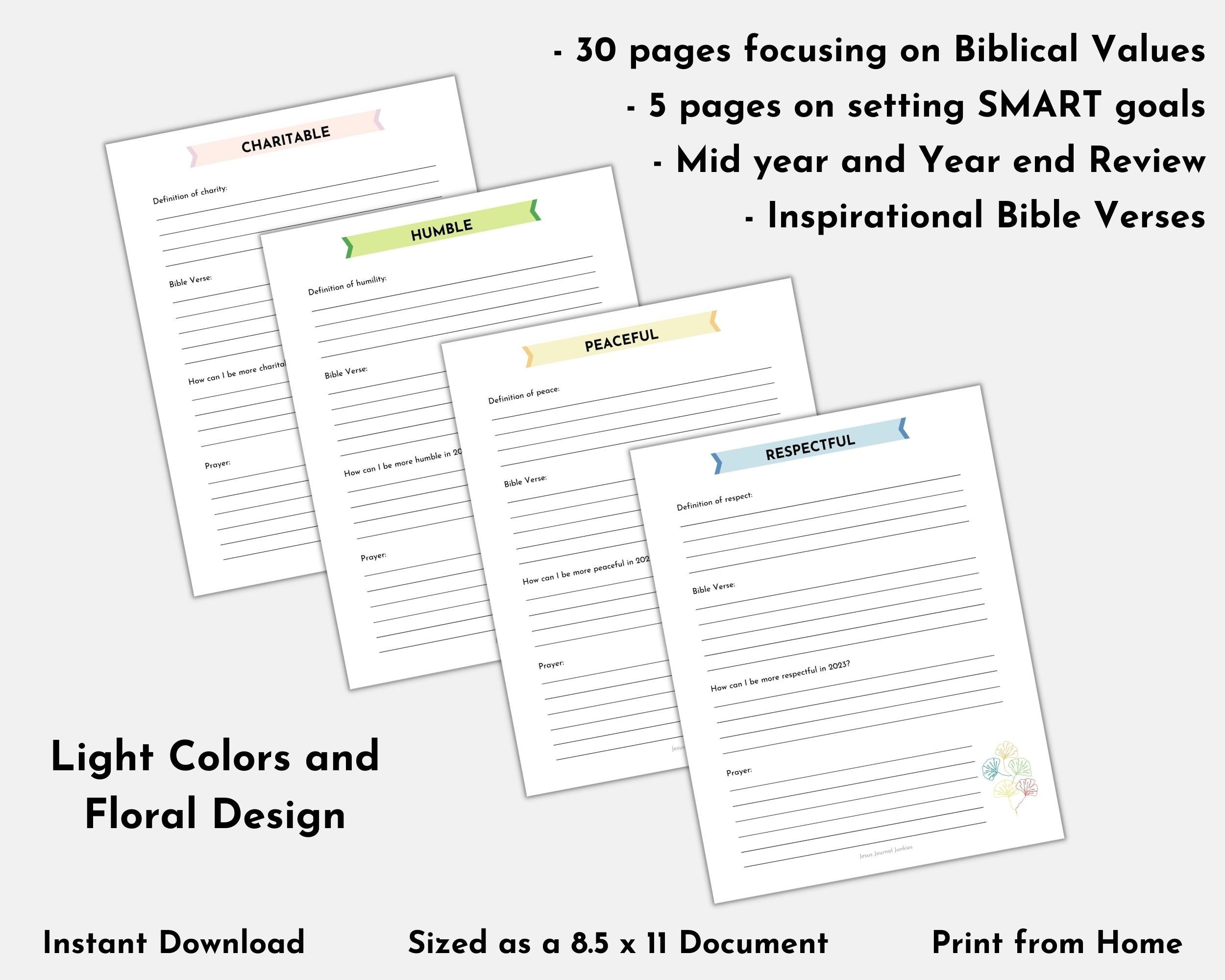 Christian Goal Workbook, Christian Resolution, Word of the Year, Christ ...