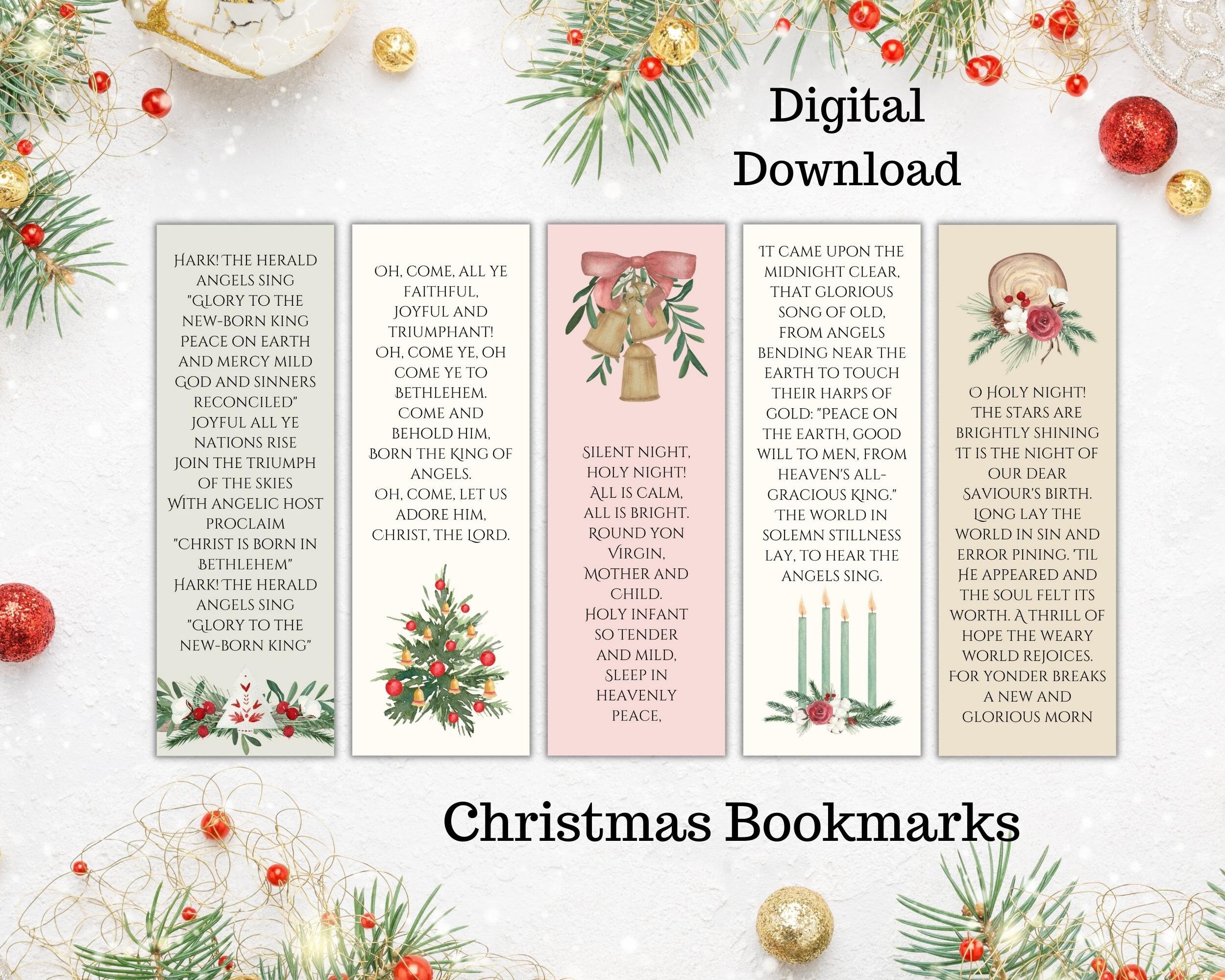 Christmas Bookmarks Christian, Holiday Bookmarks, Christian Bookmarks ...
