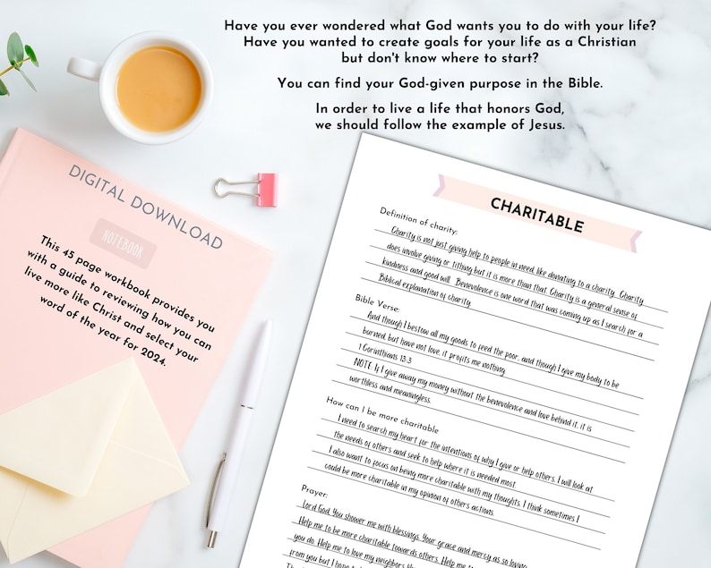 Christian Goal Workbook, Christian Resolution, Word of the Year, Christ ...