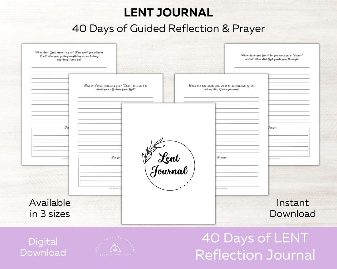 Lent Devotional Journal Planner Printable, Bible Study Printable, 40 ...