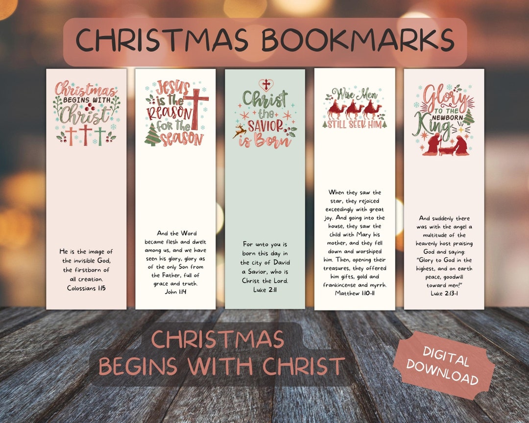 Christian Bookmarks/christmas Bookmarks/christian Quotes/christmas ...