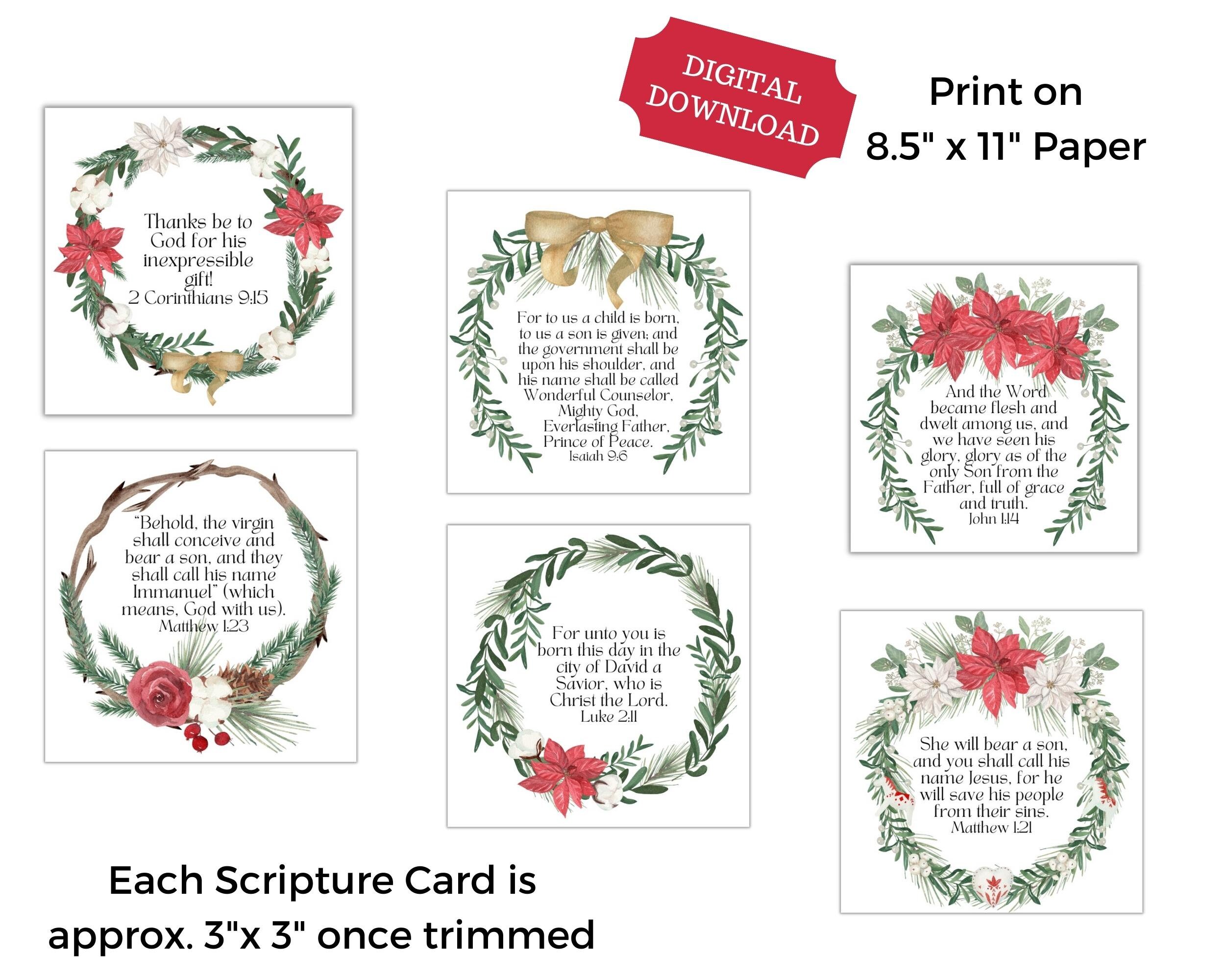 Christmas Scripture Card, Scripture Card, Bible Verse Card, Scripture ...