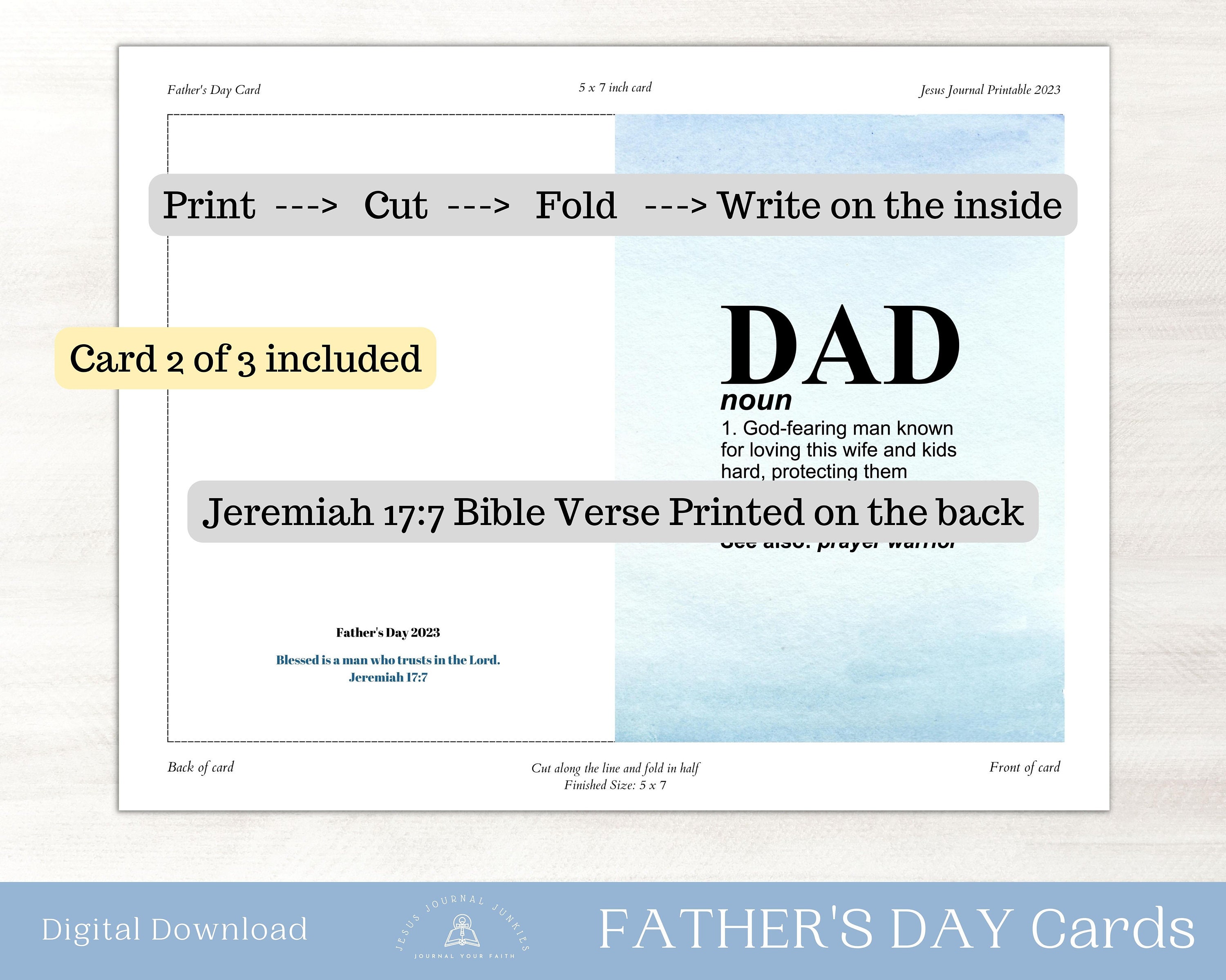 Father's Day Card, Christian Faith Printable, Happy Fathers Day ...