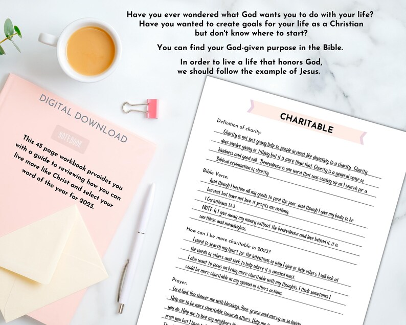 Christian Goal Workbook Christian Resolution Word of the - Etsy
