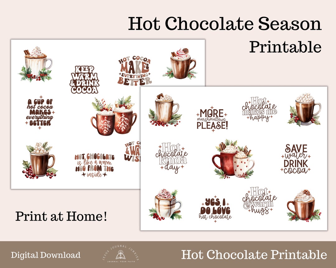 Hot Chocolate Season, Hot Cocoa Quotes, Print N Cut Christmas Stickers ...