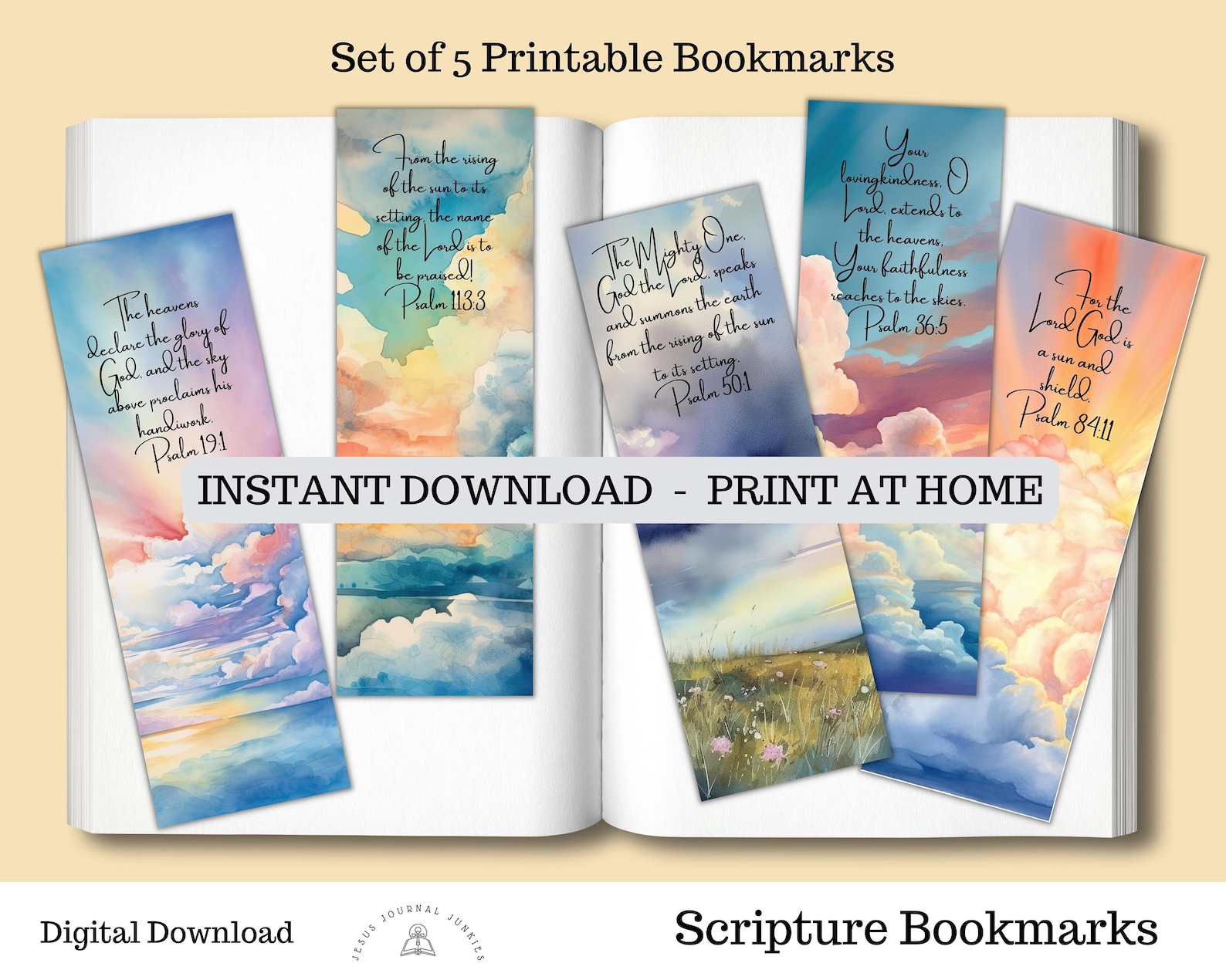 Scripture Bookmarks, Bible Verse Bookmarks, Faith Bookmarks, Printable ...