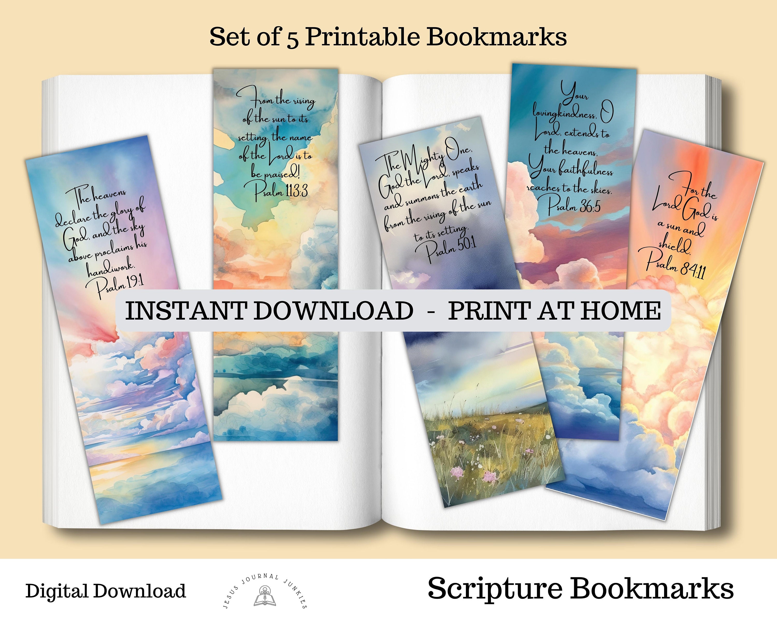 Scripture Bookmarks, Bible Verse Bookmarks, Faith Bookmarks, Printable ...