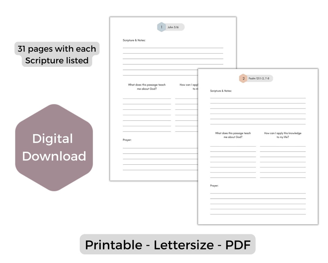 Scripture Study, Bible Study Printable, Scripture Journal, Prayer ...