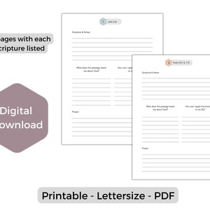 Scripture Study, Bible Study Printable, Scripture Journal, Prayer ...