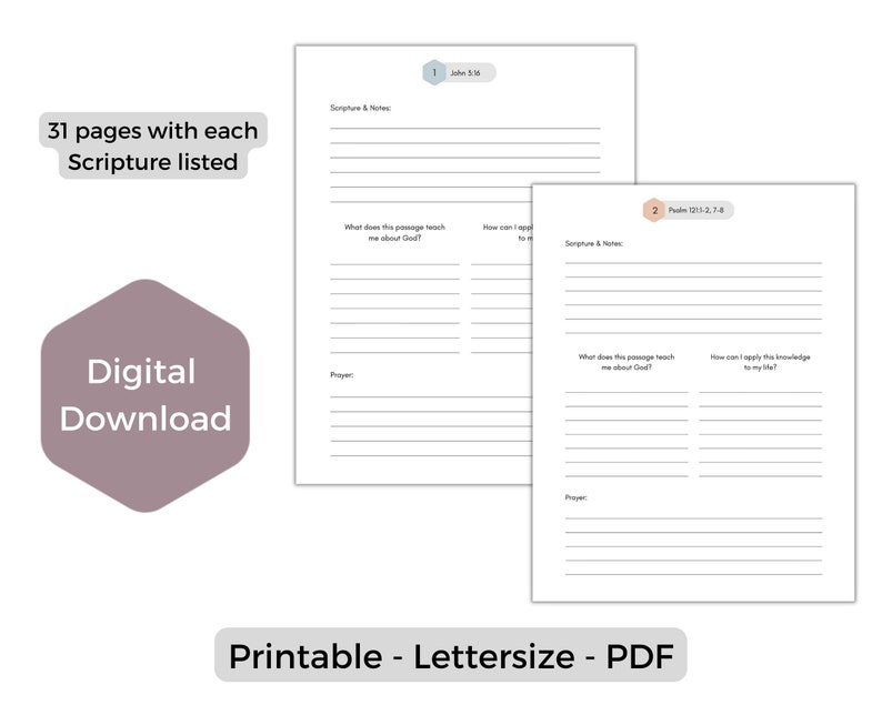 Scripture Study, Bible Study Printable, Scripture Journal, Prayer ...