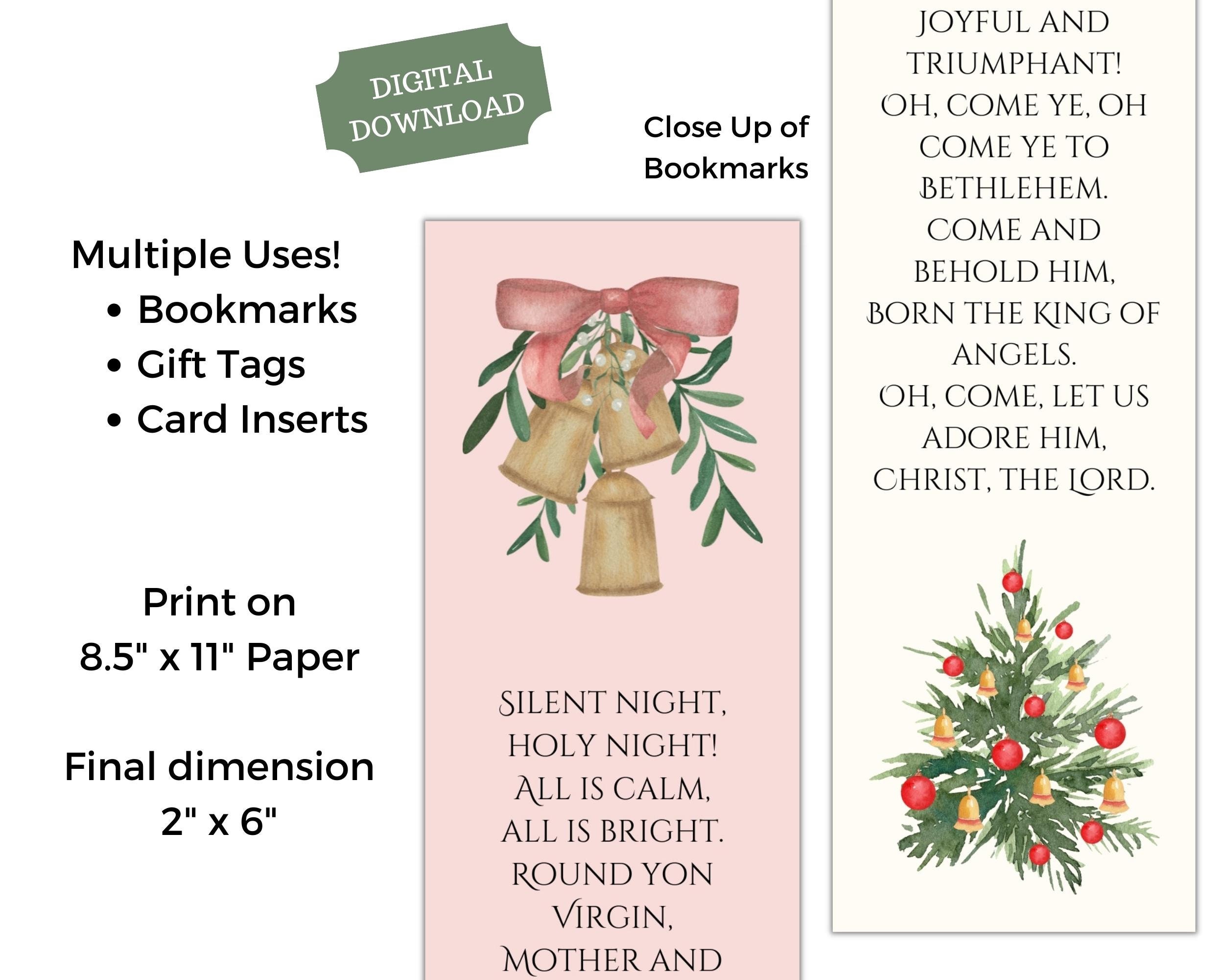 Christmas Bookmarks Christian, Holiday Bookmarks, Christian Bookmarks ...