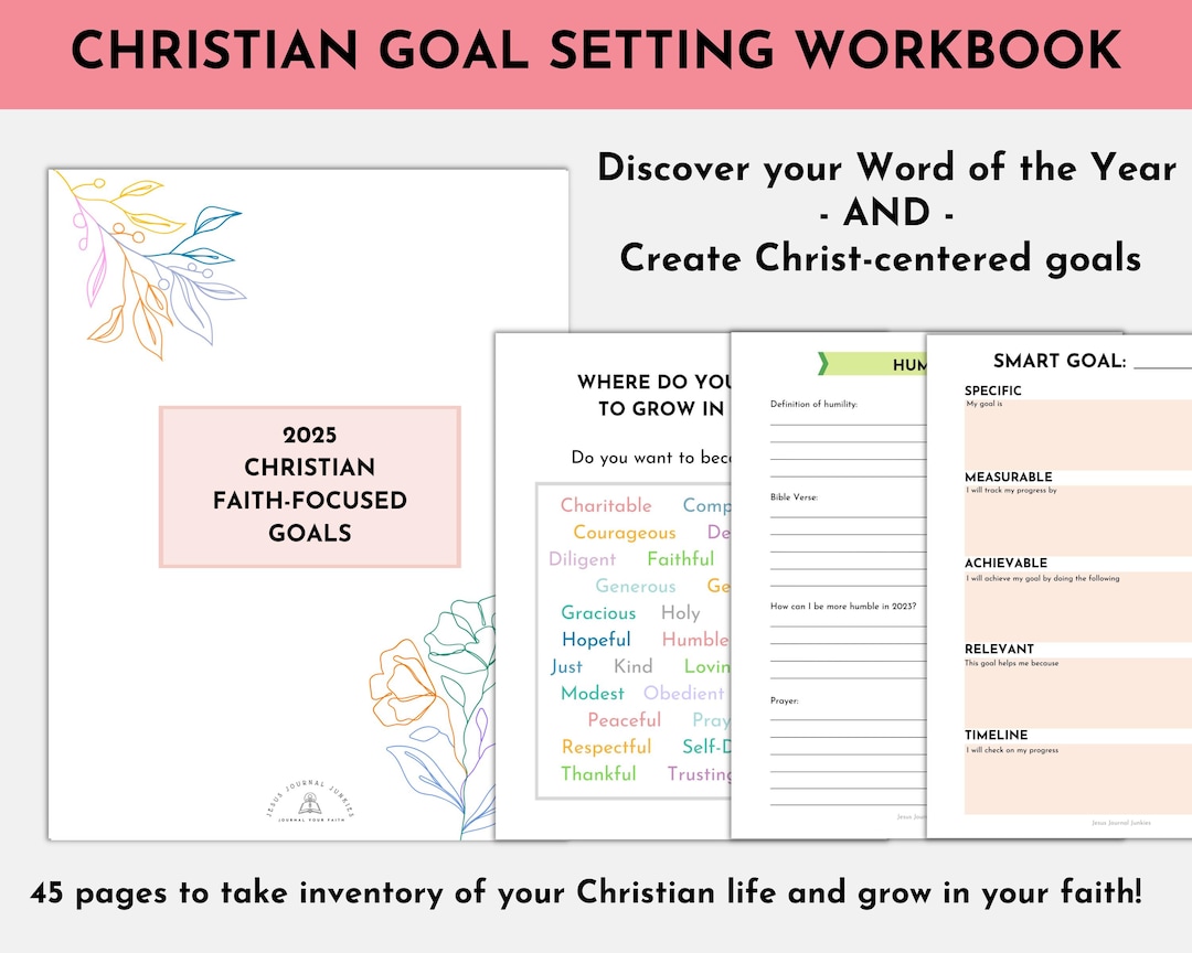 Christian Goal Workbook, Christian Resolution, Word of the Year, Christ ...