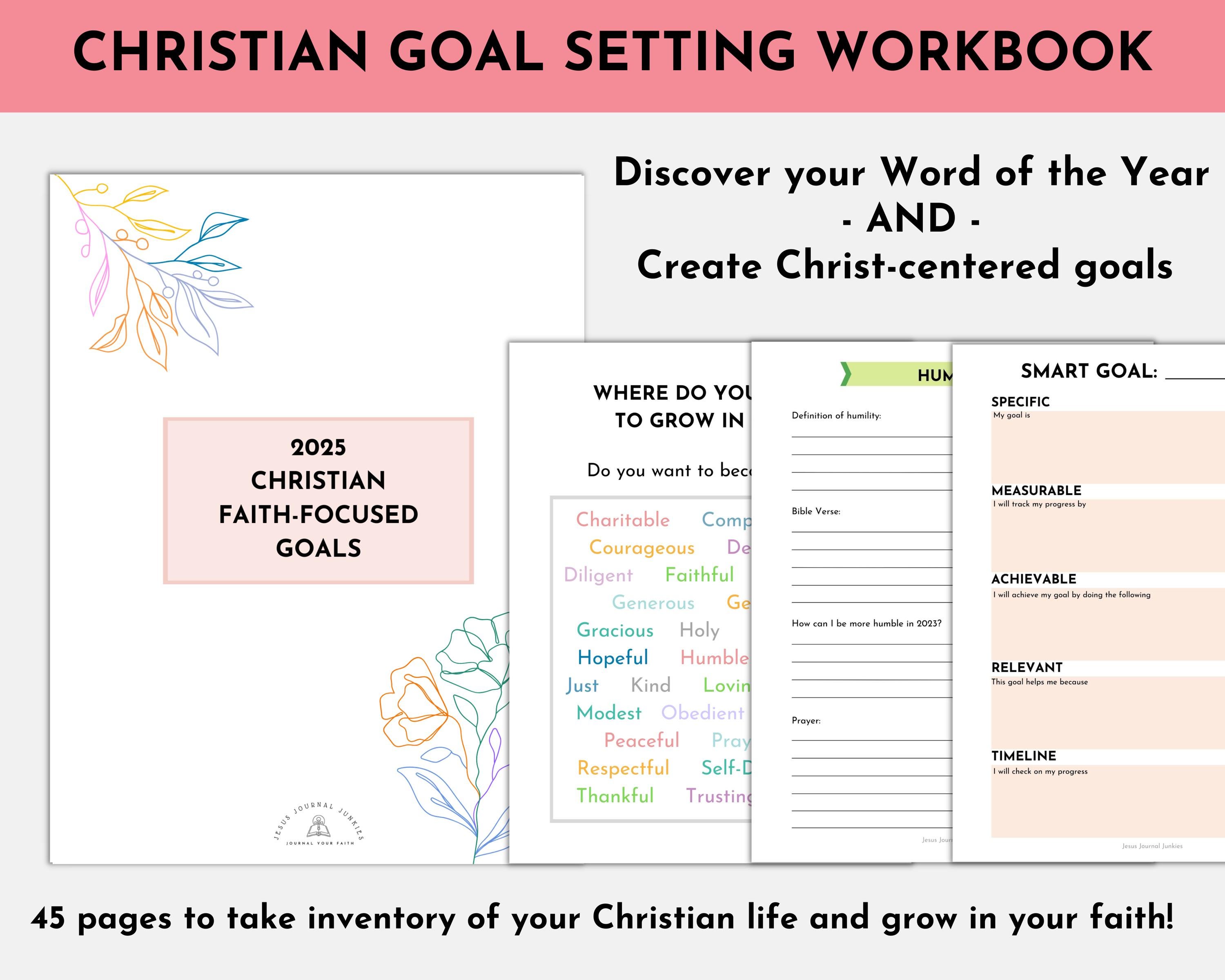 Christian Goal Workbook, Christian Resolution, Word of the Year, Christ ...