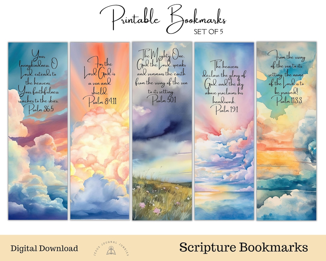 Scripture Bookmarks, Bible Verse Bookmarks, Faith Bookmarks, Printable ...