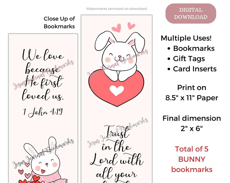 Christian Bookmark/scripture Bookmark/valentine Scripture/christian ...