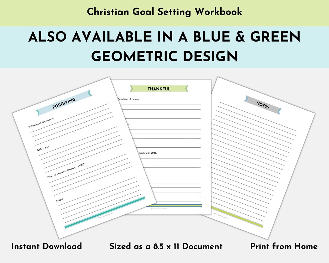 Christian Goal Workbook, Christian Resolution, Word of the Year, Christ ...