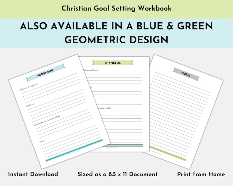 Christian Goal Workbook, Christian Resolution, Word of the Year, Christ ...