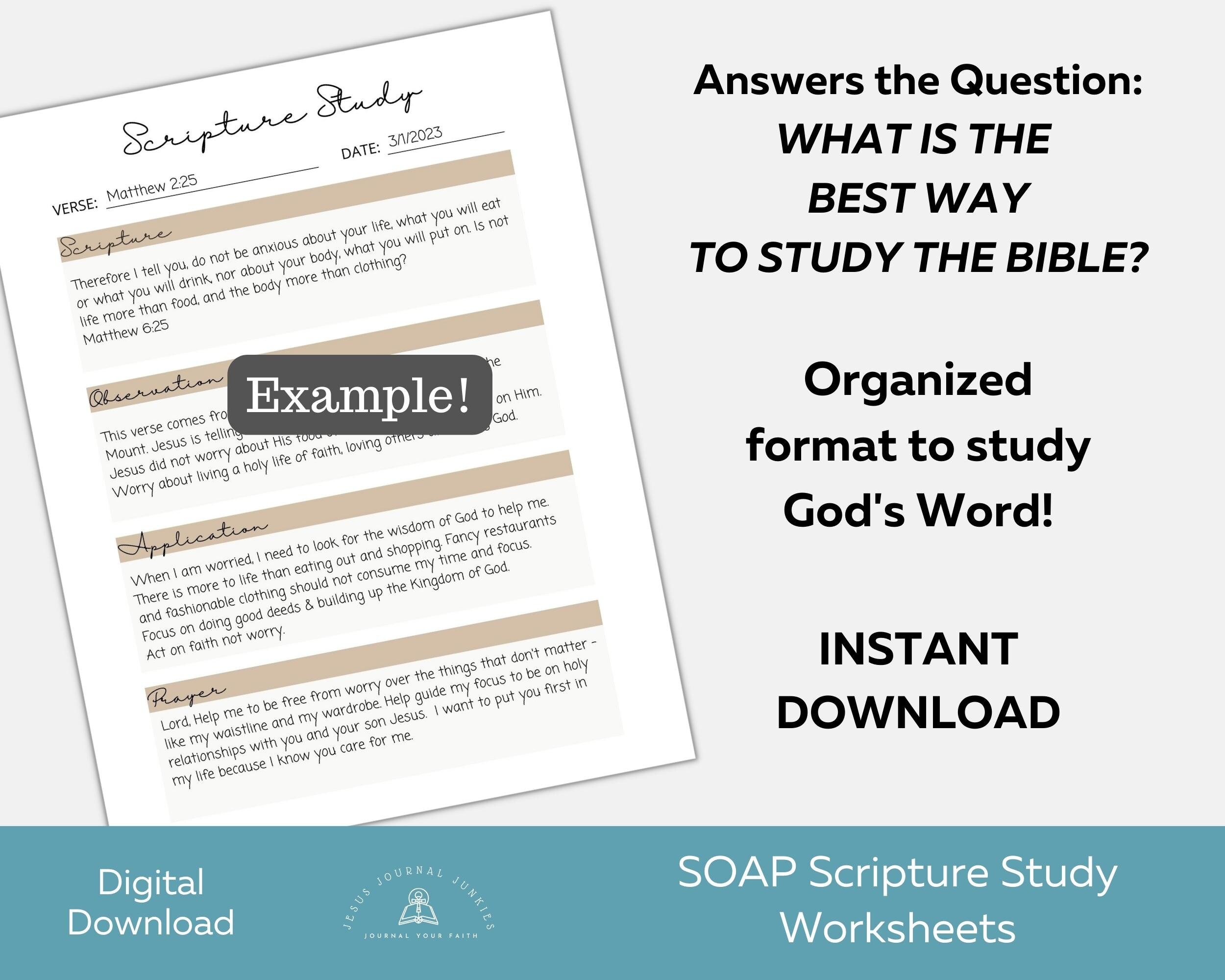 SOAP Scripture Study Template, Bible Study Printable, Bible Journaling ...