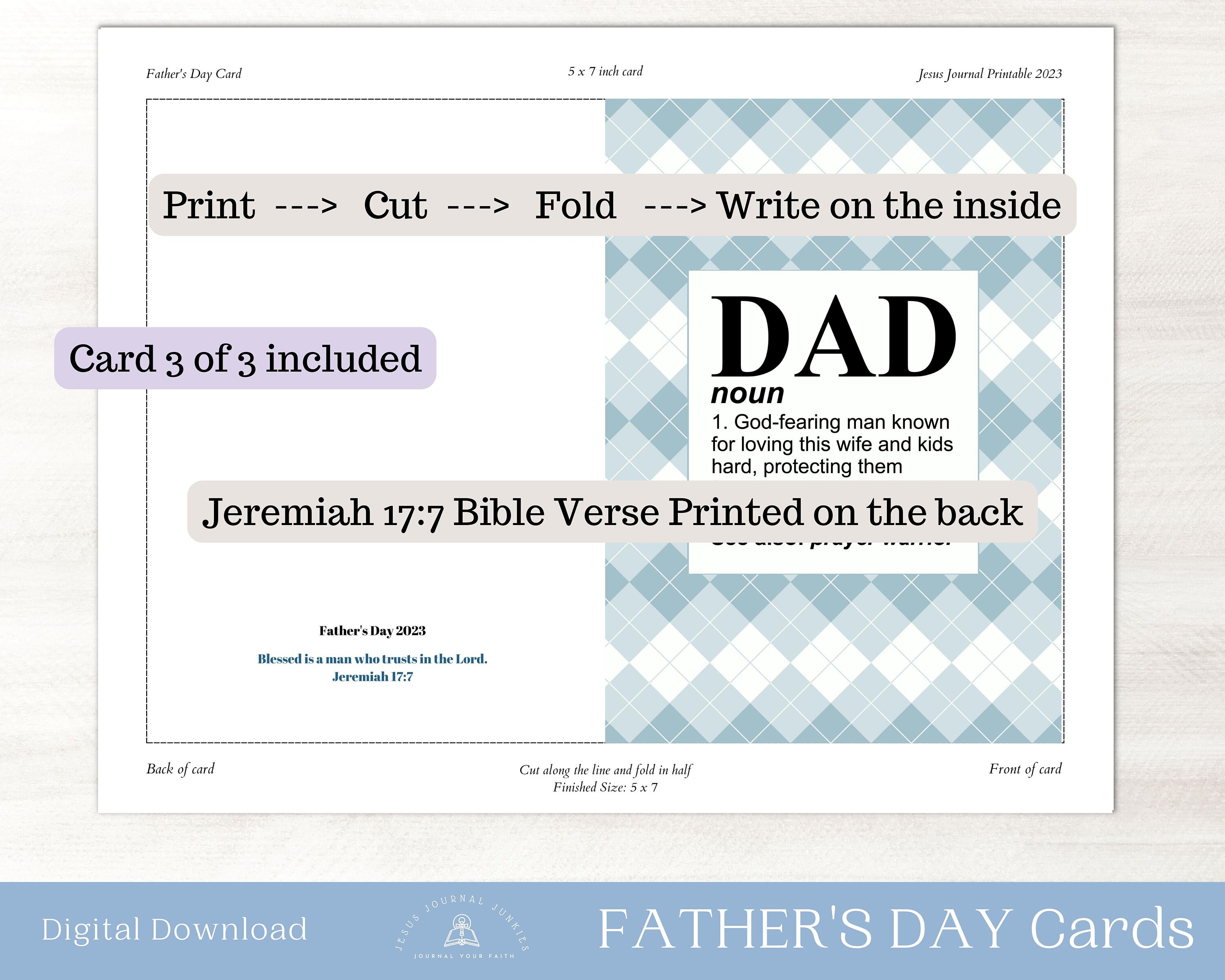 Father's Day Card, Christian Faith Printable, Happy Fathers Day ...