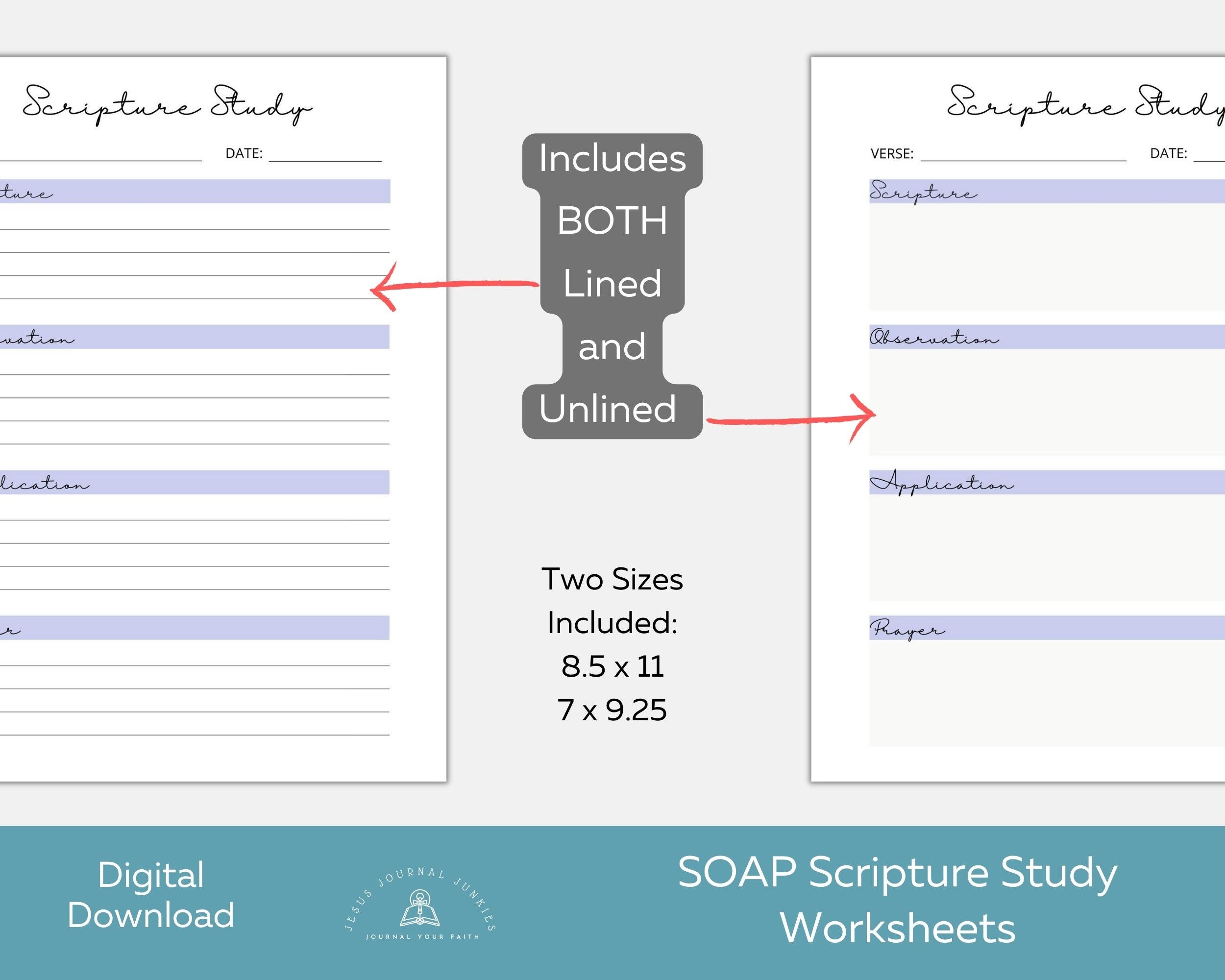 SOAP Scripture Study Template, Bible Study Printable, Bible Journaling ...